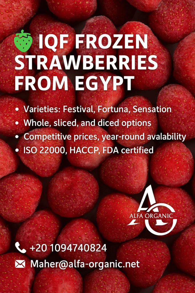 IQF Frozen Strawberries from Egypt | Alfa Organic – Certified Supplier ...